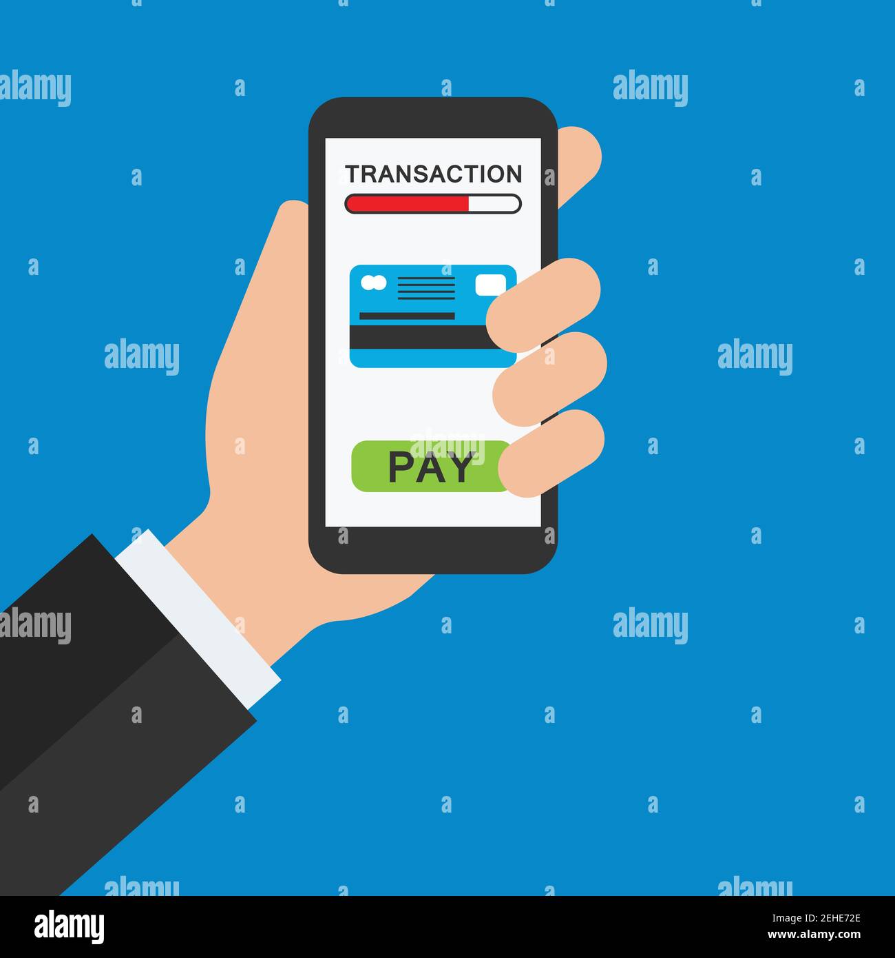 money transaction on mobile banking app, hand holding mobile for on ...