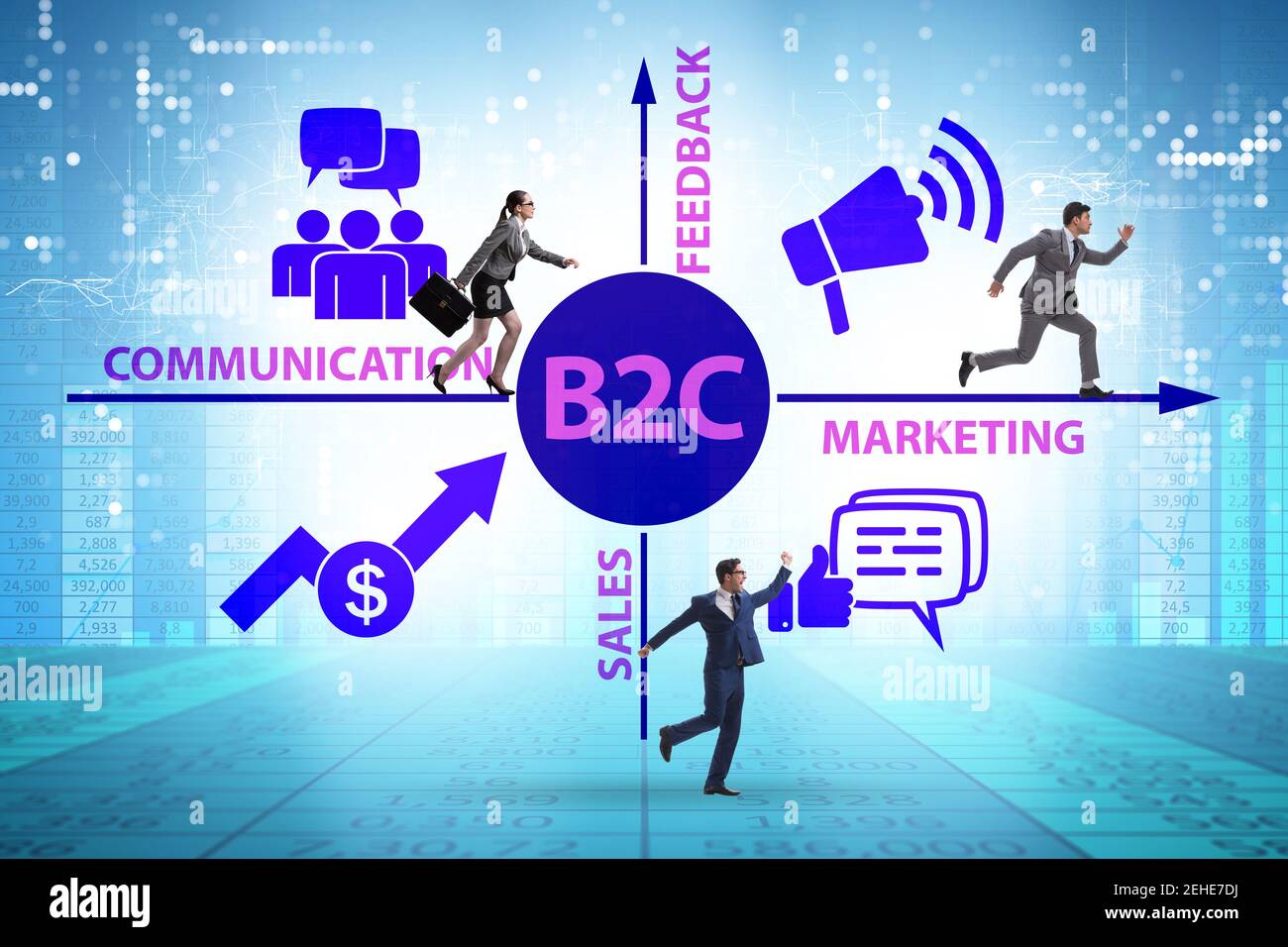 Business to customer concept with the business people Stock Photo - Alamy