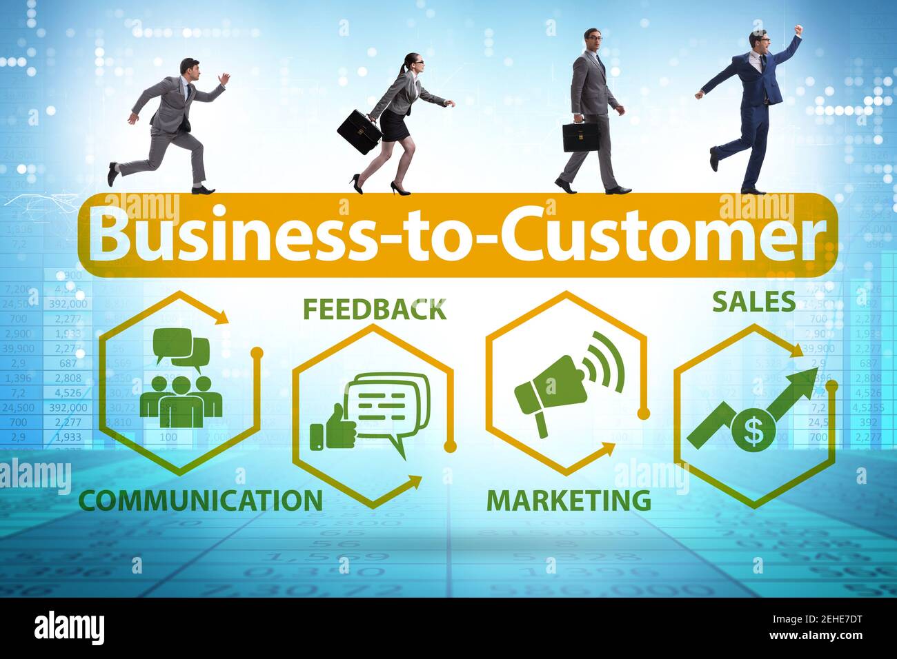 Business to customer concept with the business people Stock Photo - Alamy