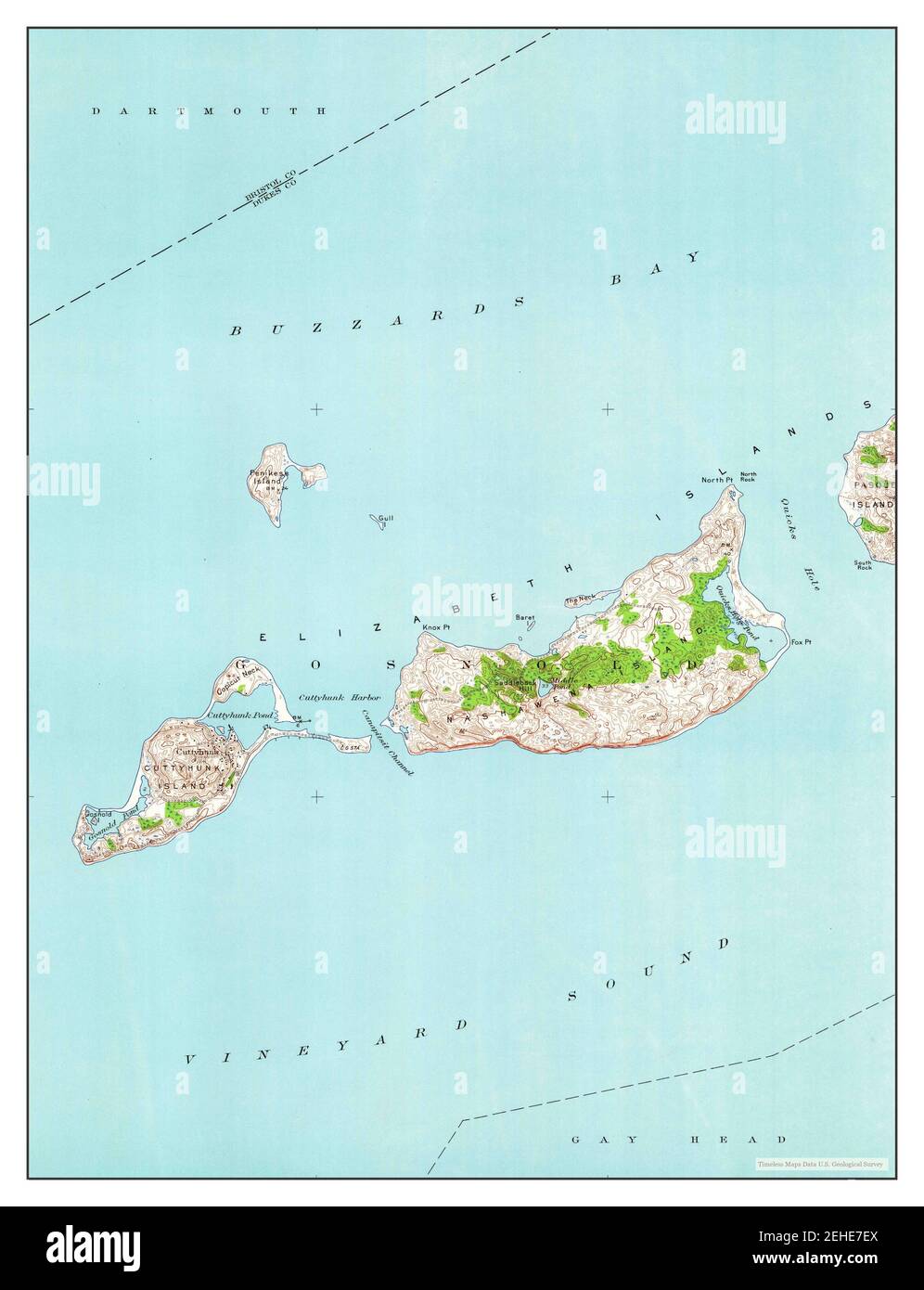Cuttyhunk, Massachusetts, map 1951, 1:24000, United States of America ...
