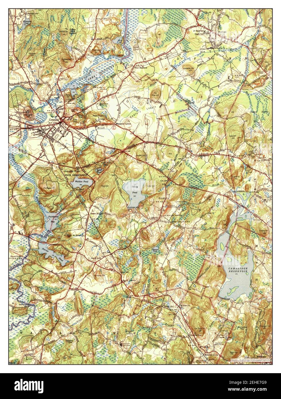 Concord massachusetts map hi-res stock photography and images - Alamy