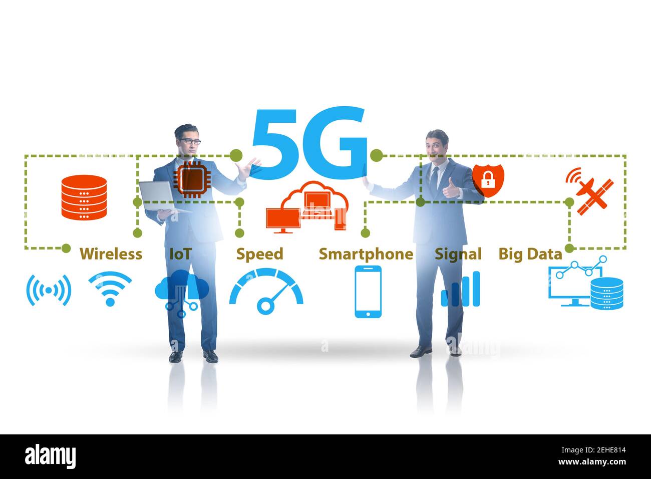 Concept of 5g fast networks with the businessman Stock Photo - Alamy