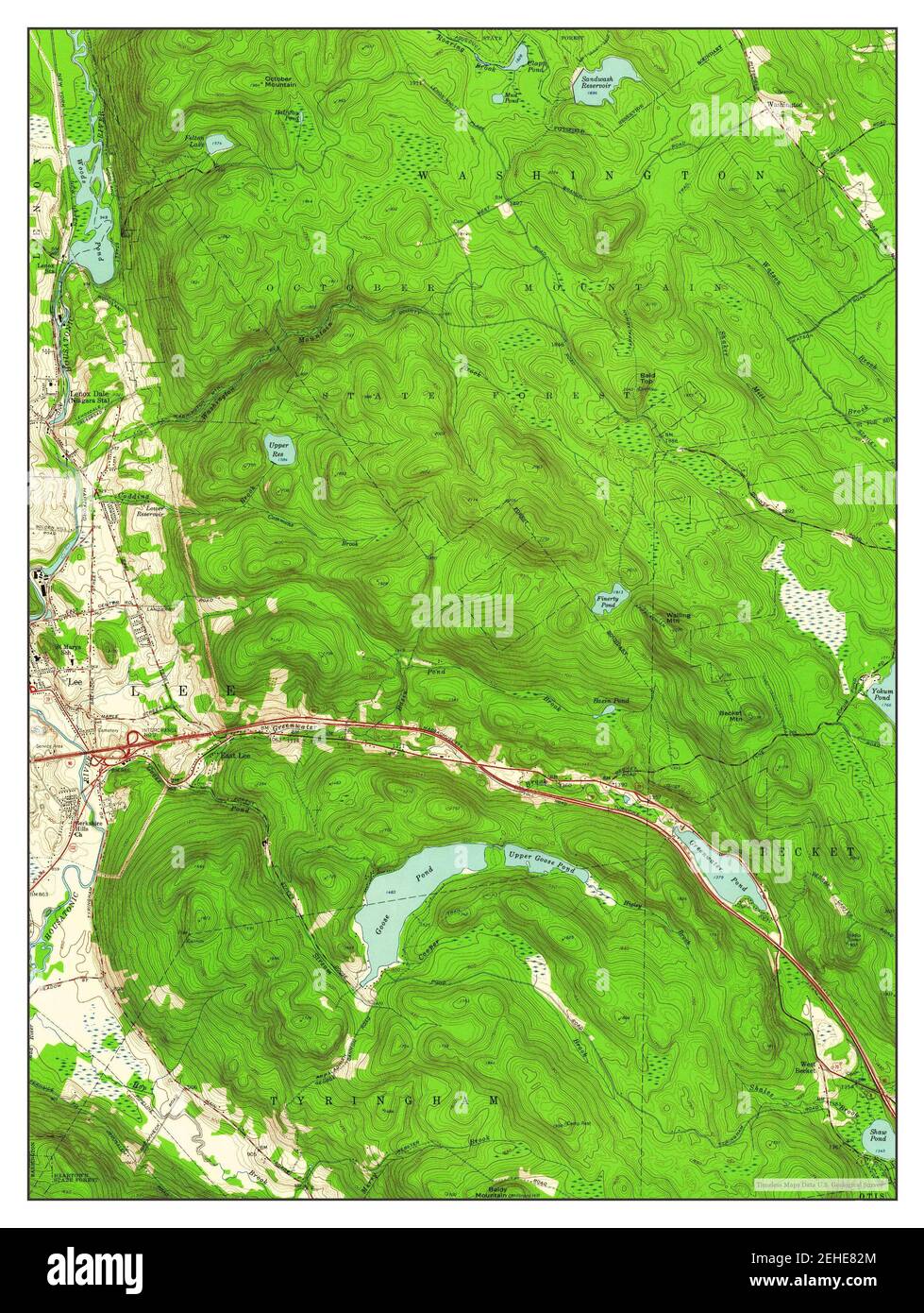 East Lee, Massachusetts, map 1958, 1:24000, United States of America by ...