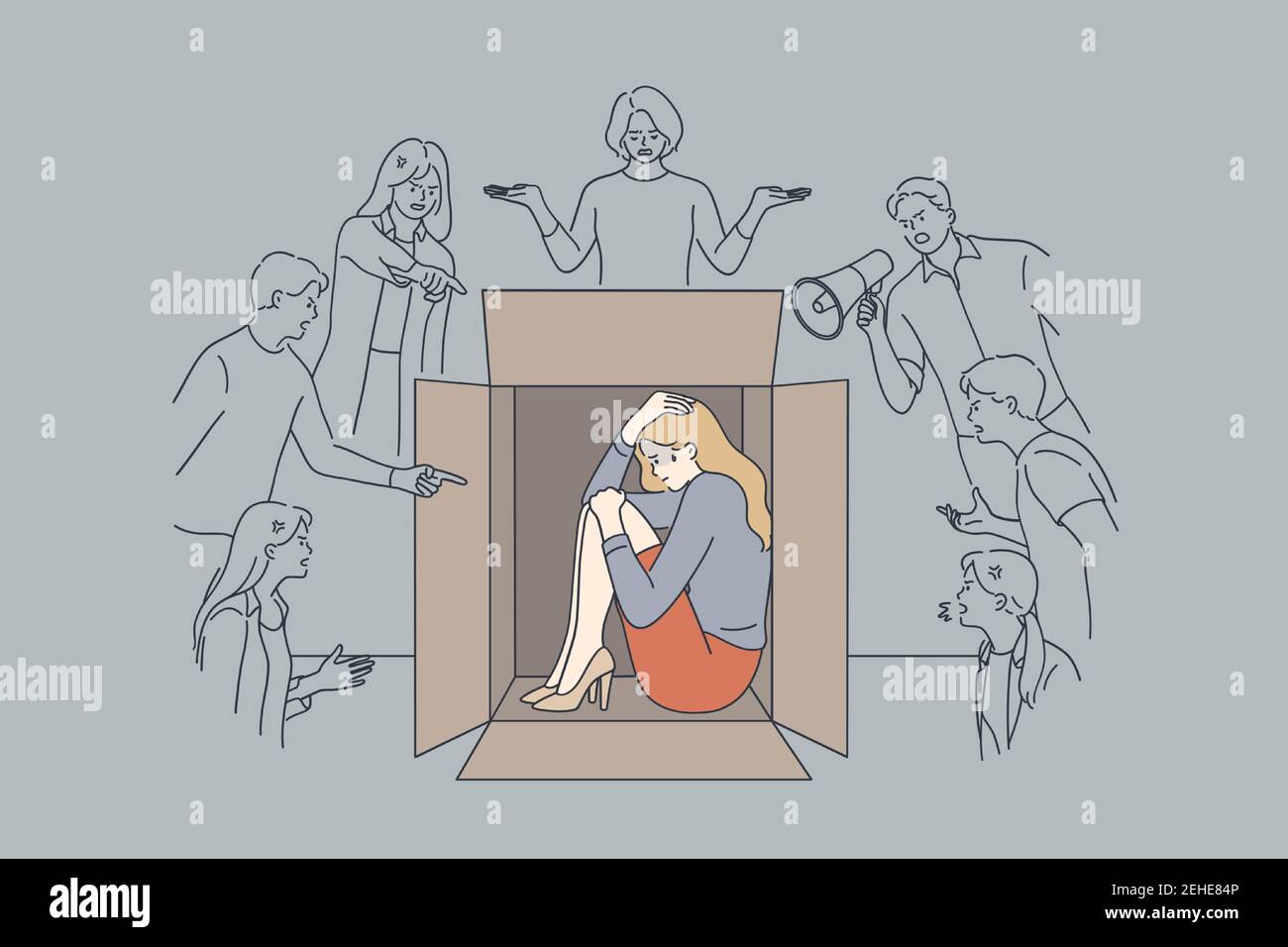 Work problem desperate woman Stock Vector Images - Alamy