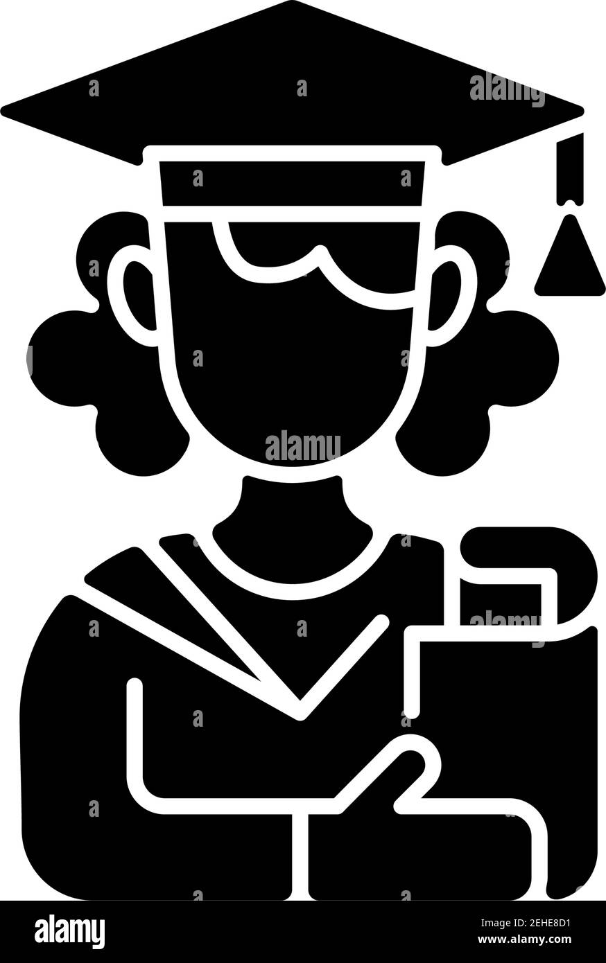 Female graduate icon vector Black and White Stock Photos & Images - Alamy