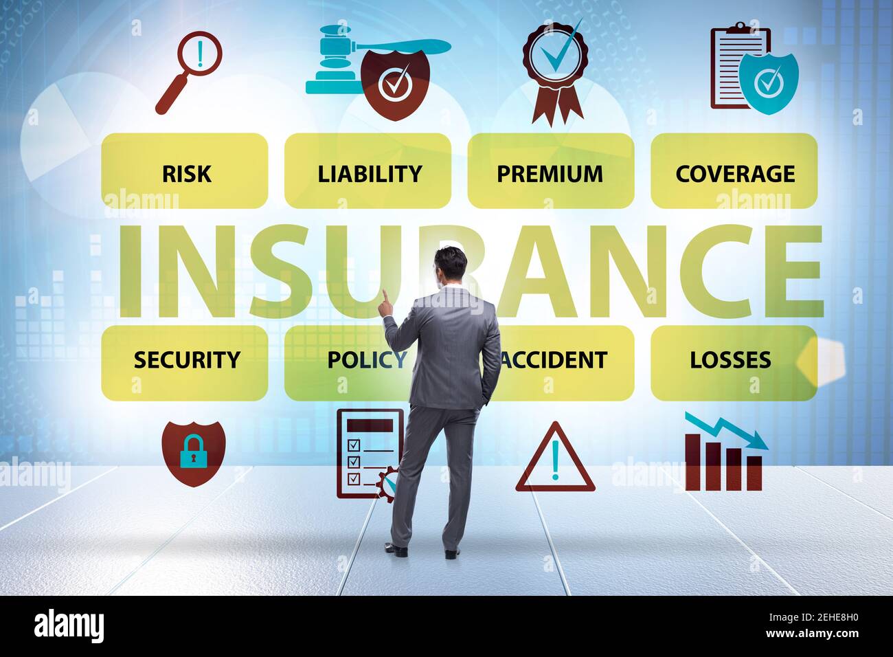 Concept of the various types of insurance Stock Photo - Alamy