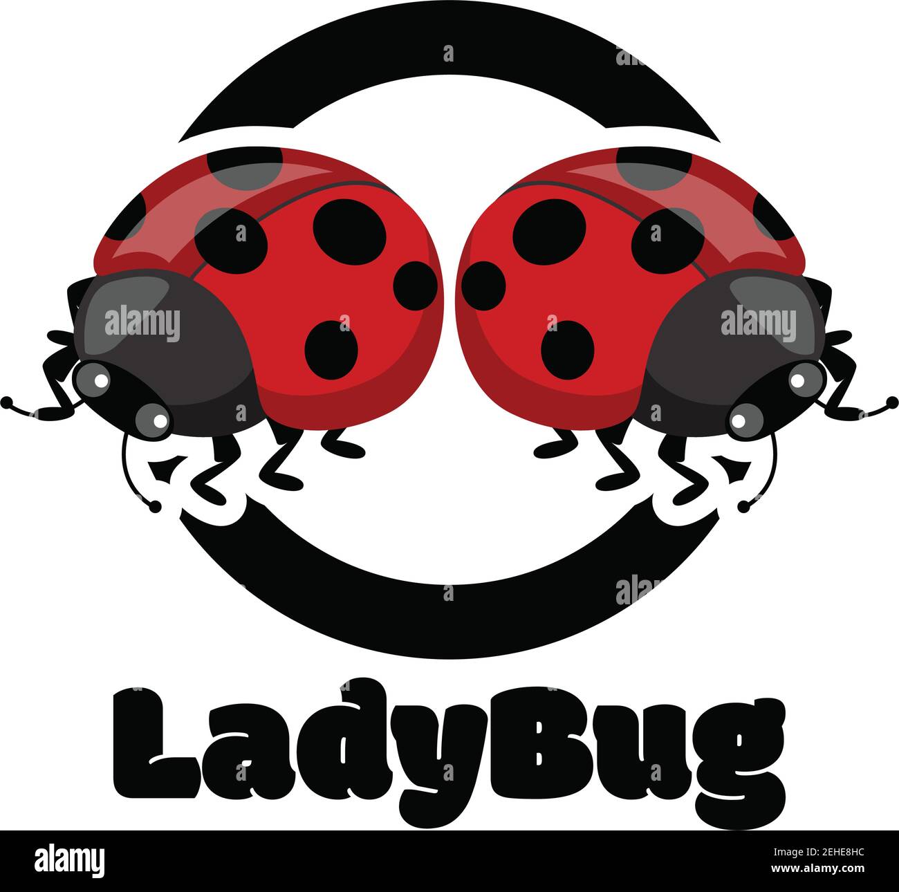 lady bug logo isolated on white background vector illustration Stock ...