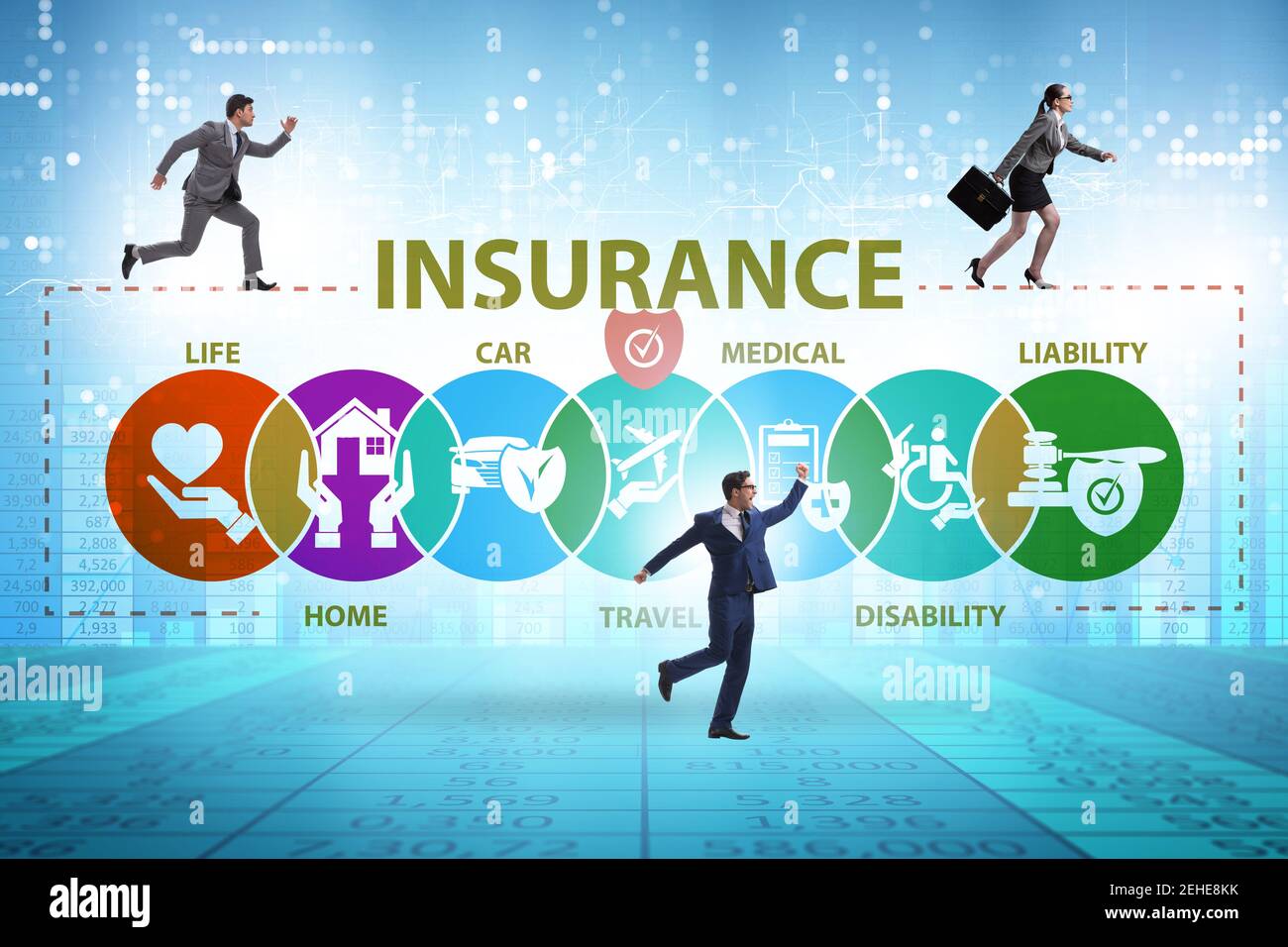 Concept of the various types of insurance Stock Photo - Alamy