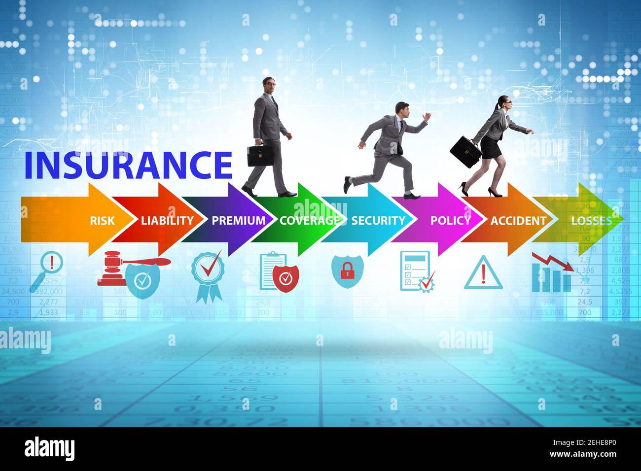 Concept of the various types of insurance Stock Photo - Alamy