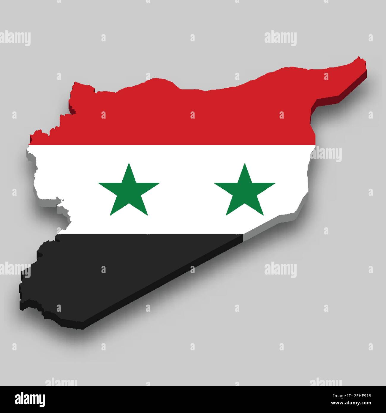 3d isometric Map of Syria with national flag. Vector Illustration Stock Vector Image & Art - Alamy