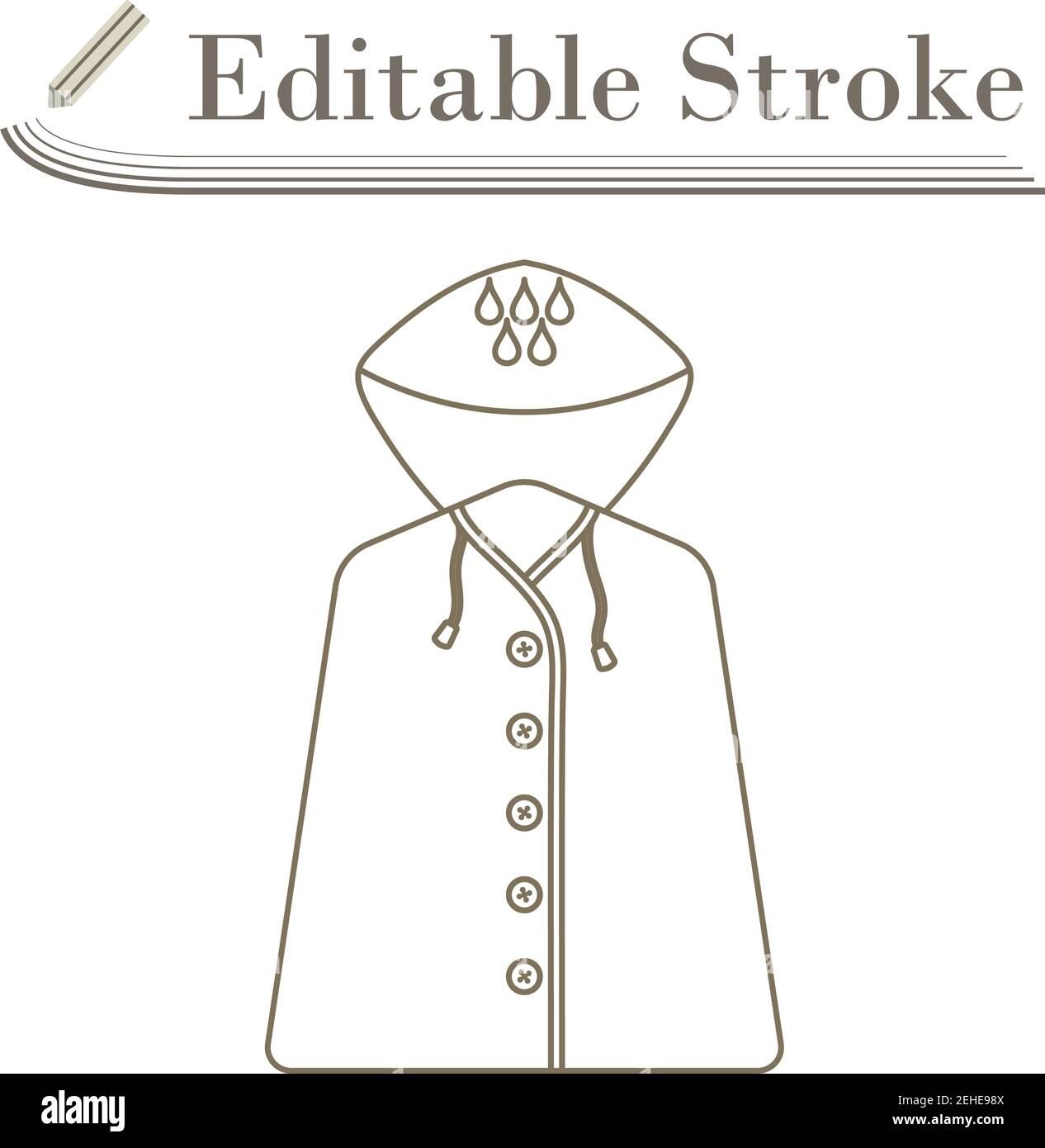 Icon Of Raincoat. Editable Stroke Simple Design. Vector Illustration ...