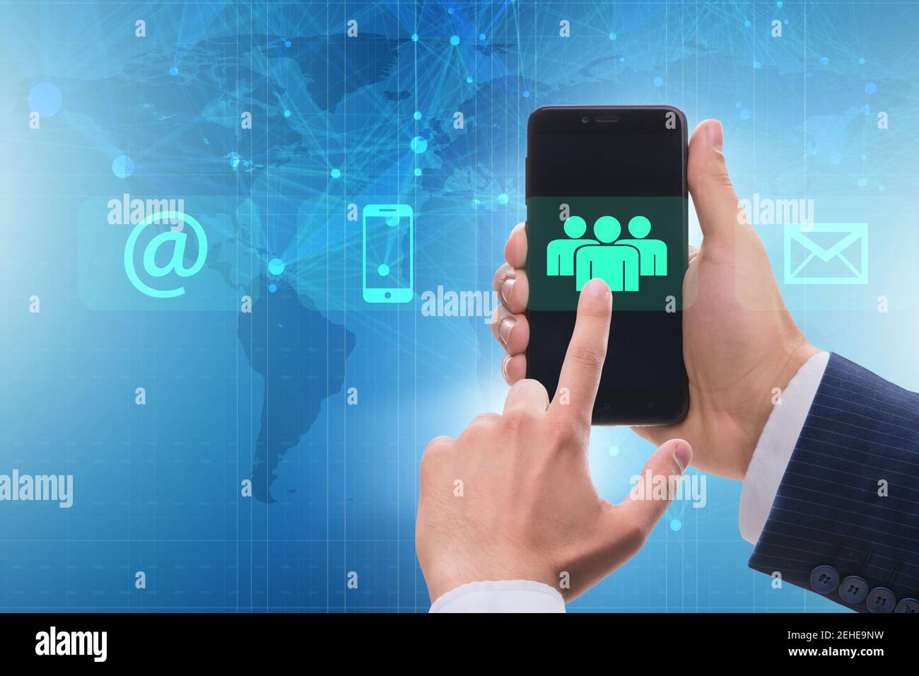 Communication concept with the key contact means Stock Photo - Alamy