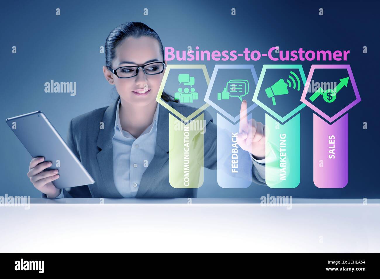 Business to customer concept with the business people Stock Photo - Alamy