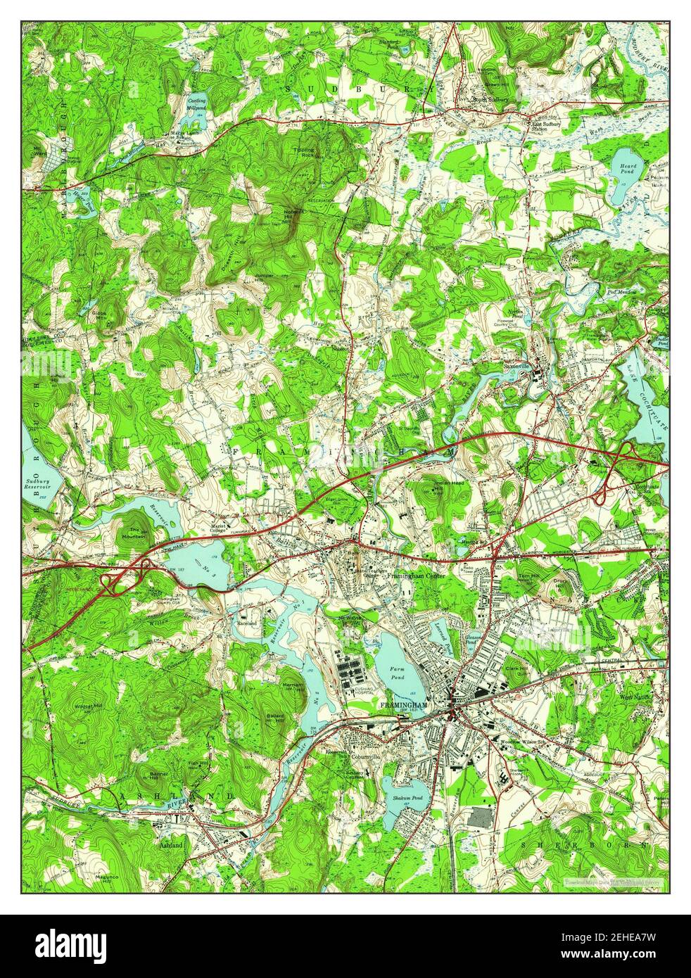 Framingham, Massachusetts, map 1950, 1:24000, United States of America ...