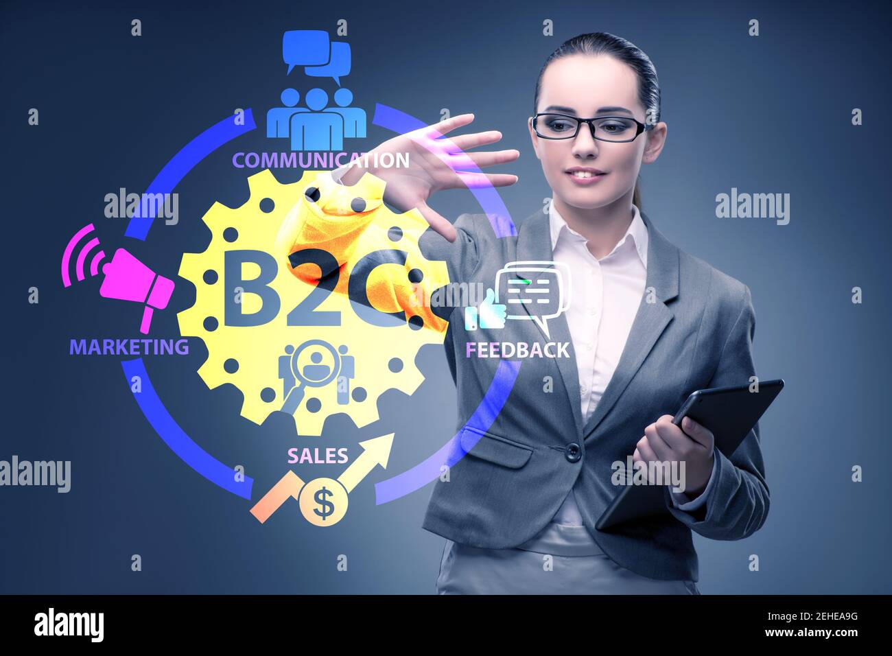 Business to customer concept with the business people Stock Photo - Alamy