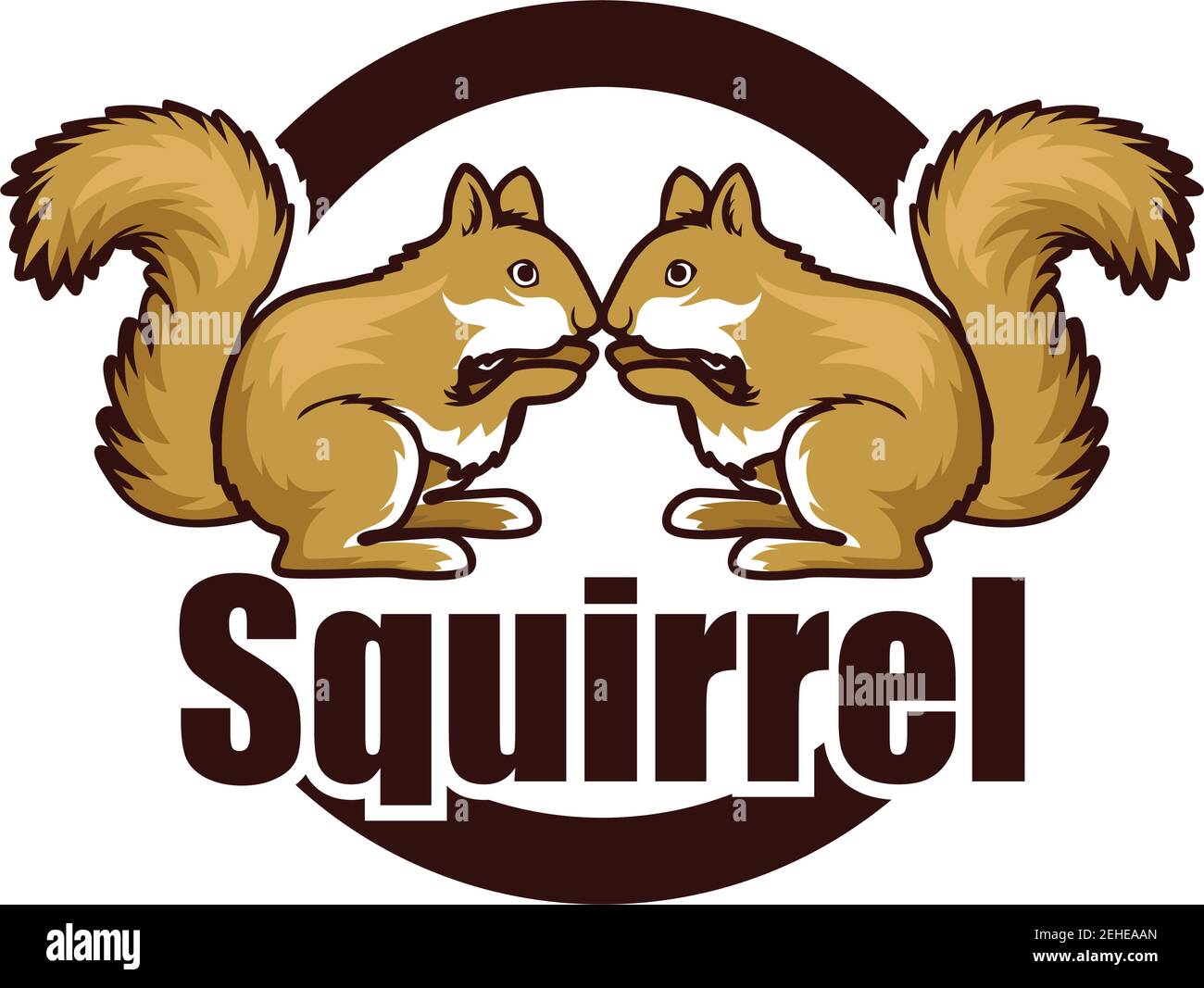 squirrel logo isolated on white background vector illustration Stock ...