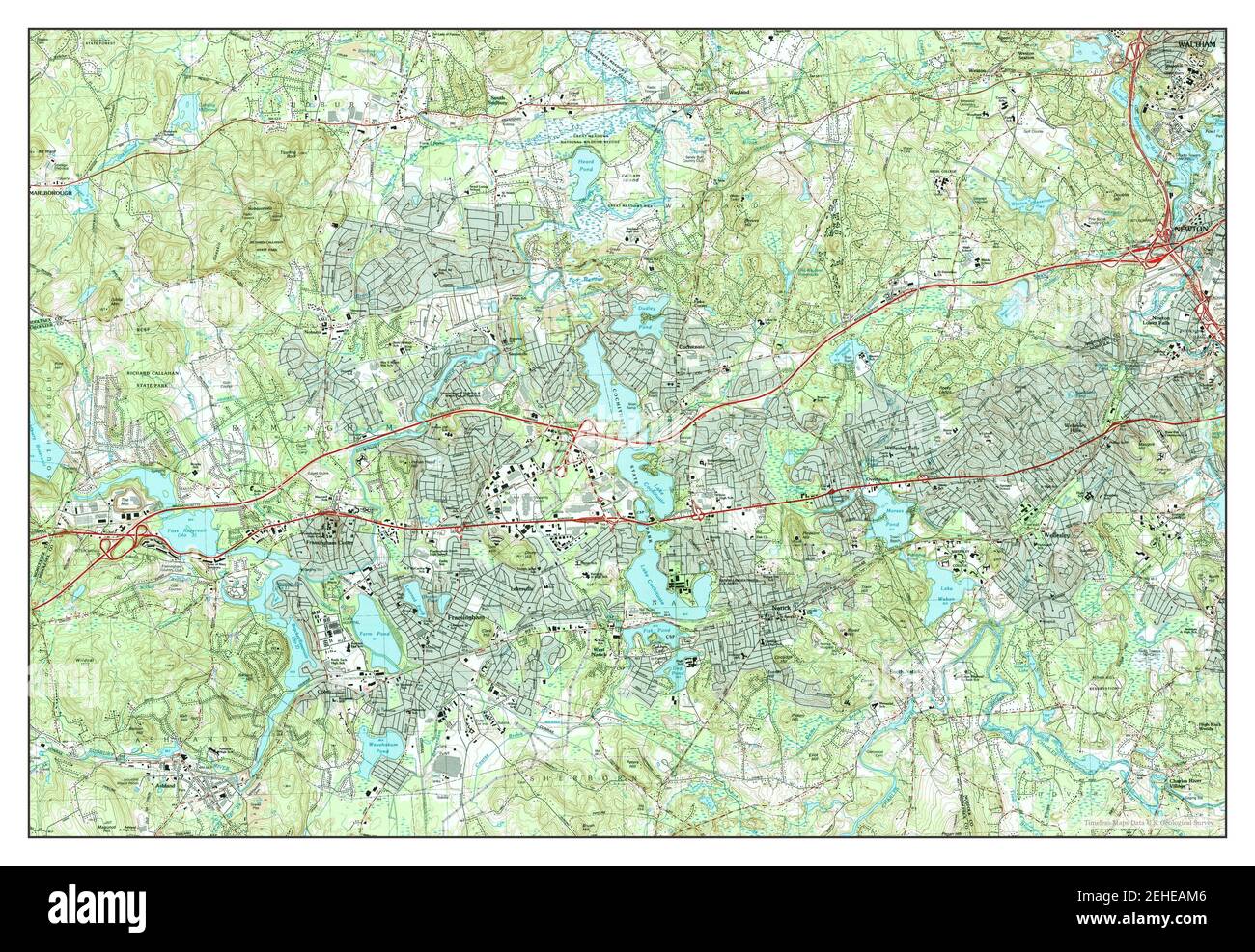 Framingham, Massachusetts, map 1987, 1:25000, United States of America ...