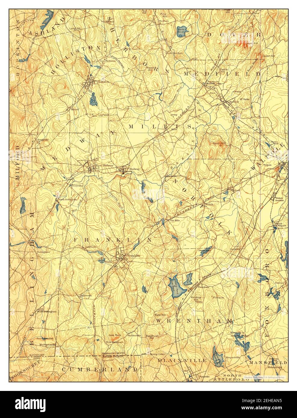 Franklin, Massachusetts, map 1887, 1:62500, United States of America by ...