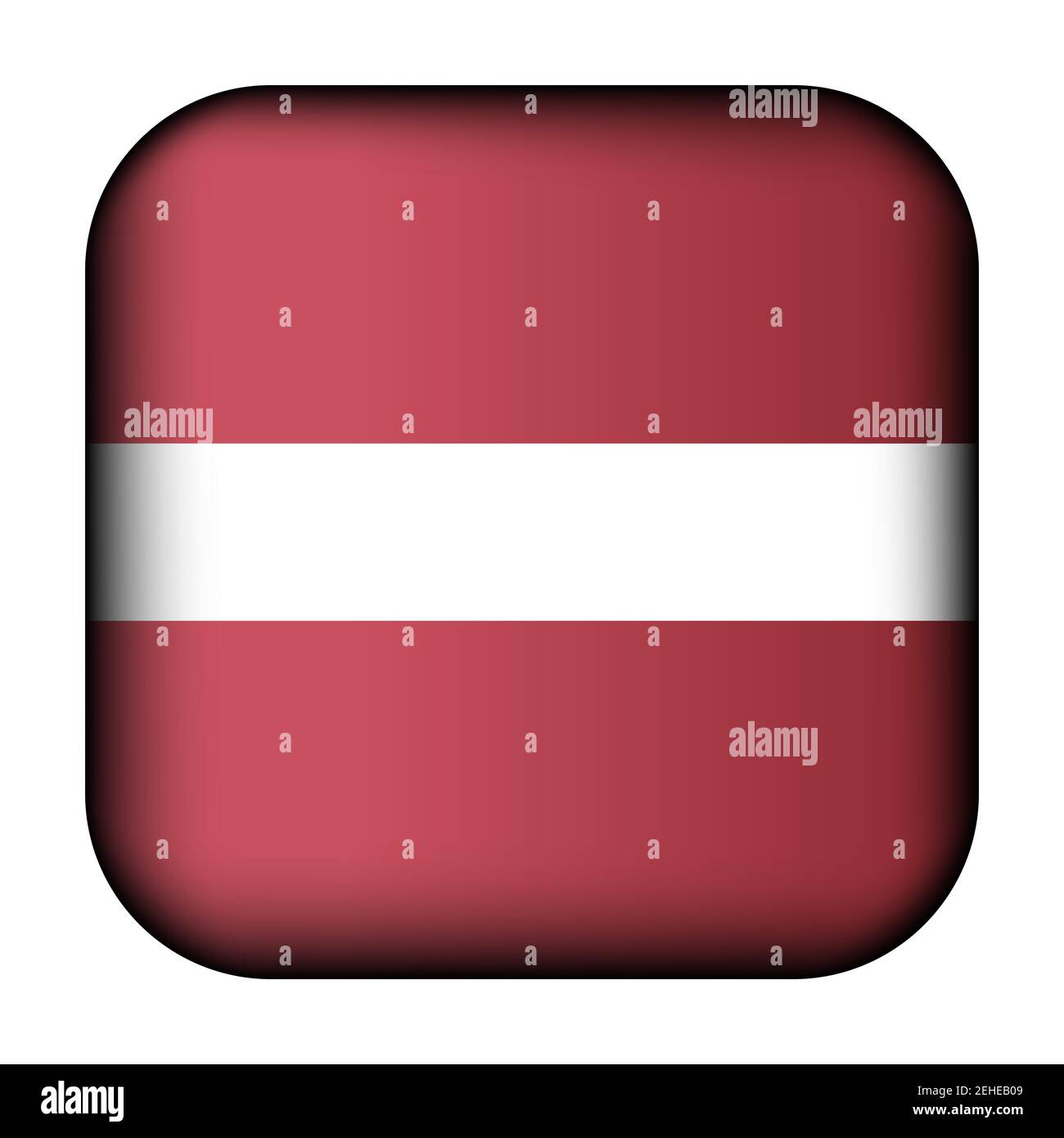 Glass light ball with flag of Latvia. Squared template icon. Latvian national symbol. Glossy ...