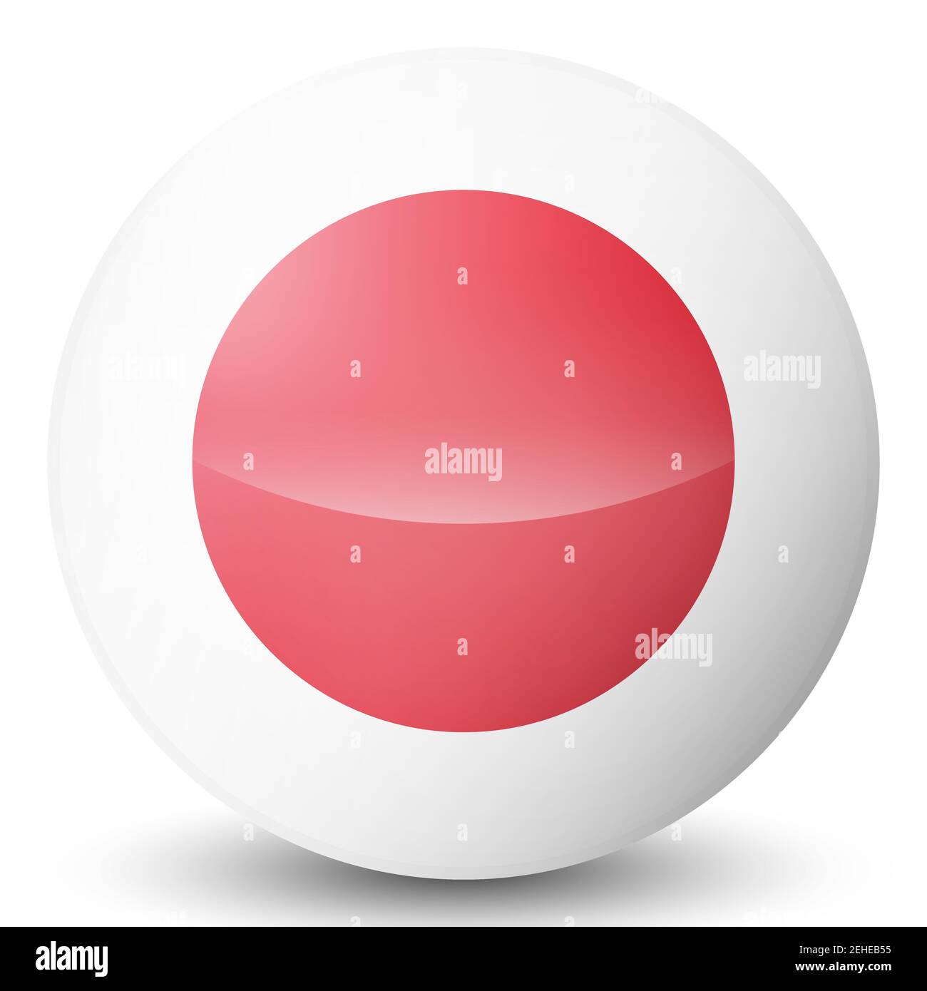 Glass light ball with flag of Japan. Round sphere, template icon ...