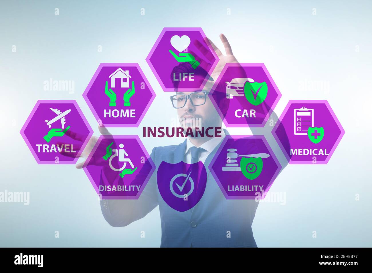 Concept of the various types of insurance Stock Photo - Alamy