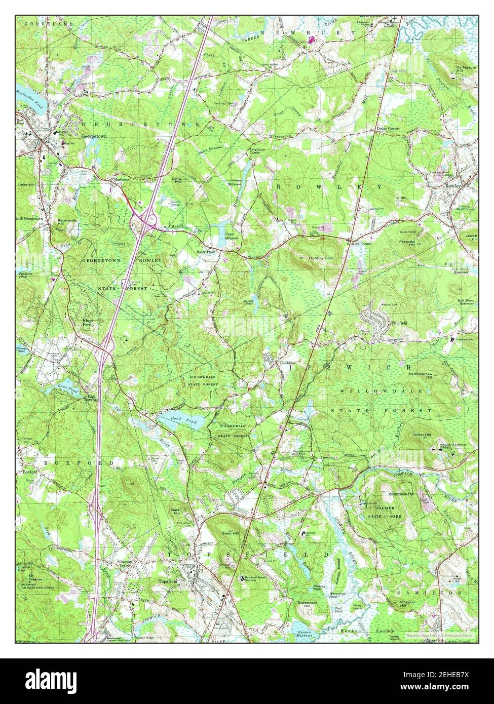 Georgetown, Massachusetts, map 1966, 1:25000, United States of America ...