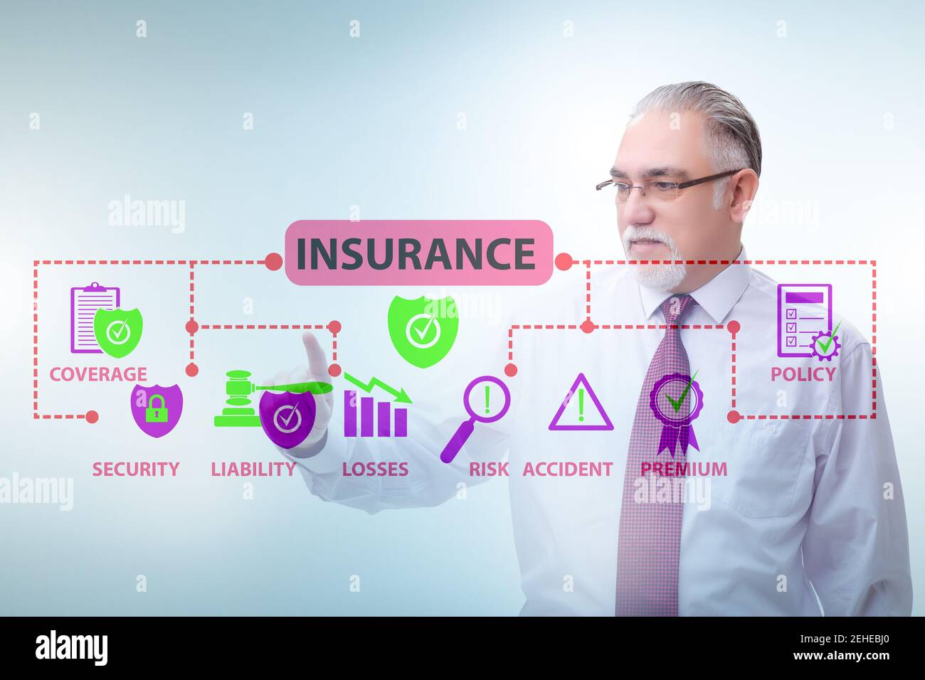 Concept of the various types of insurance Stock Photo - Alamy