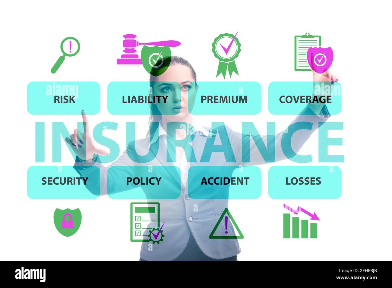 Concept of the various types of insurance Stock Photo - Alamy