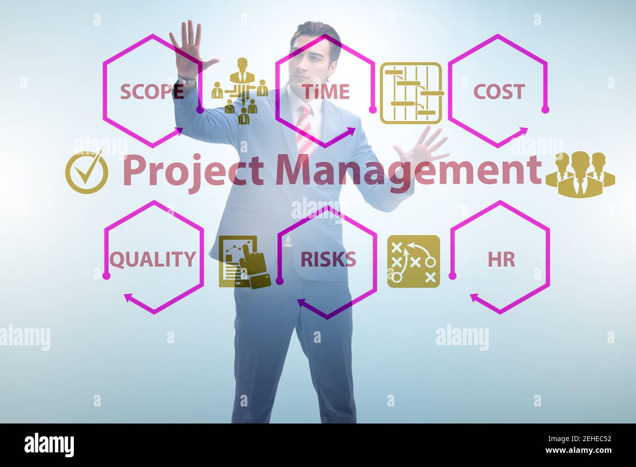 Concept of project management with the business people Stock Photo - Alamy