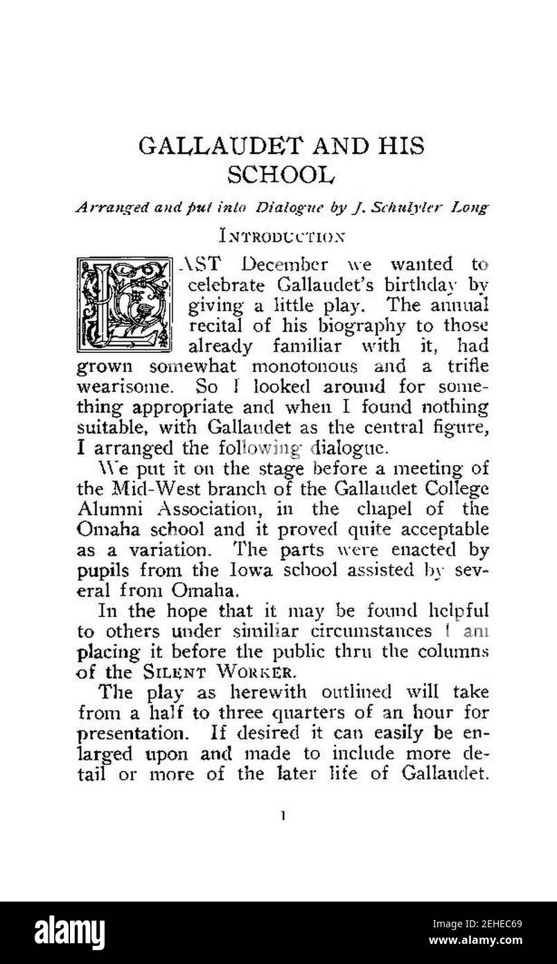 Gallaudet Black and White Stock Photos & Images - Alamy