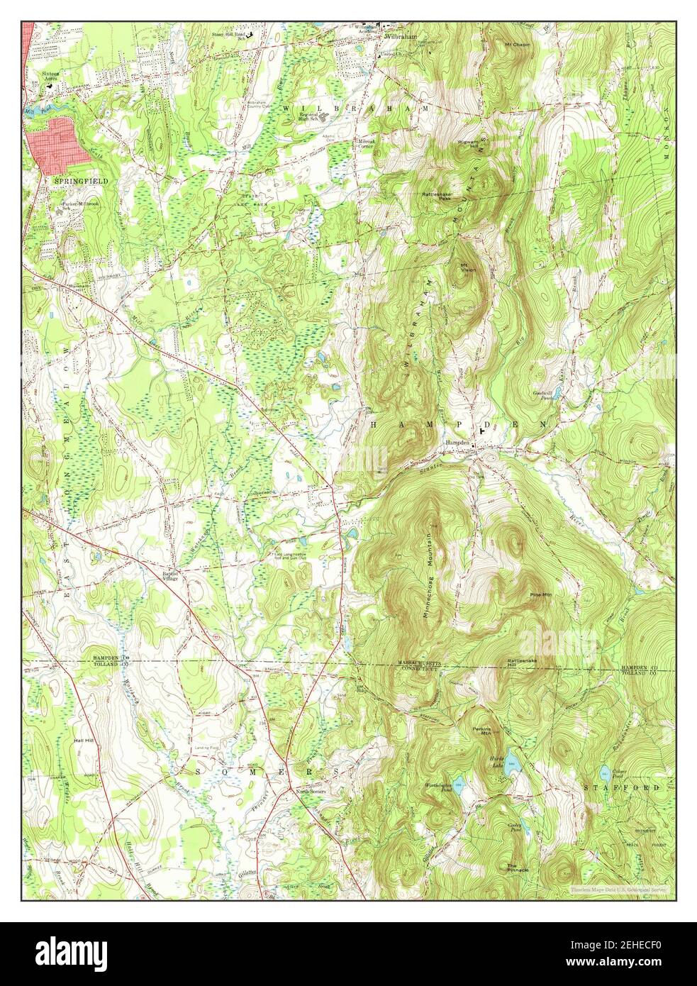 Hampden, Massachusetts, map 1958, 1:24000, United States of America by ...
