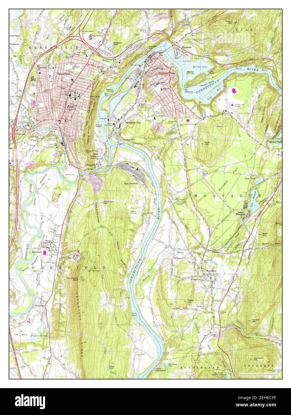 Greenfield, Massachusetts, map 1968, 1:25000, United States of America ...