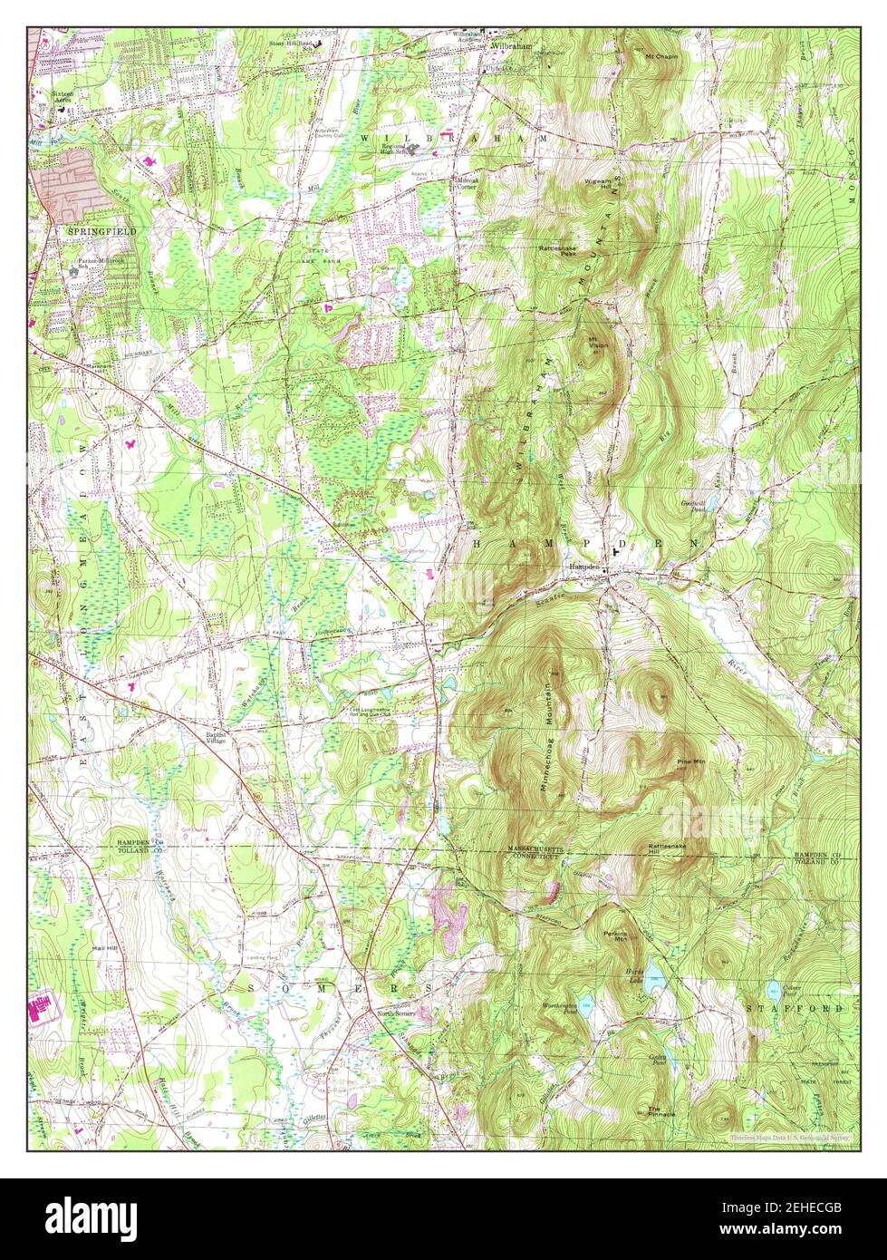 Hampden, Massachusetts, map 1958, 1:24000, United States of America by ...