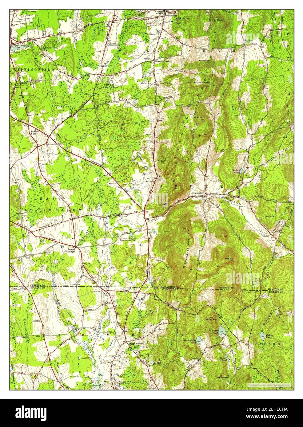 Hampden, Massachusetts, map 1946, 1:24000, United States of America by ...