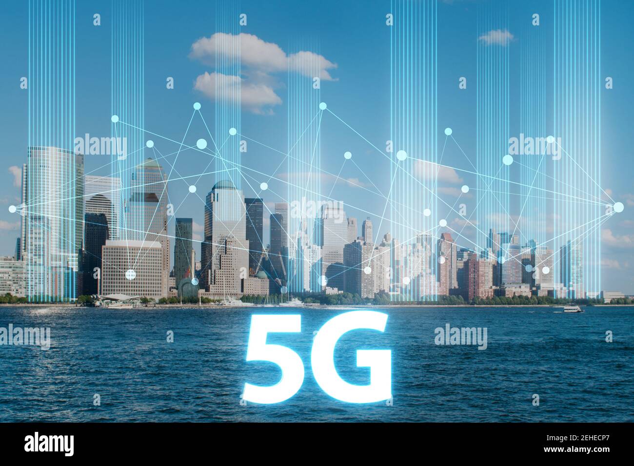 Concept of 5g networks in the large cities Stock Photo - Alamy