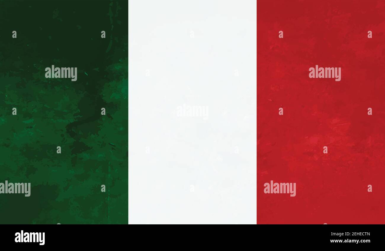 Italy flag with waving grunge texture. Vector background Stock Vector ...