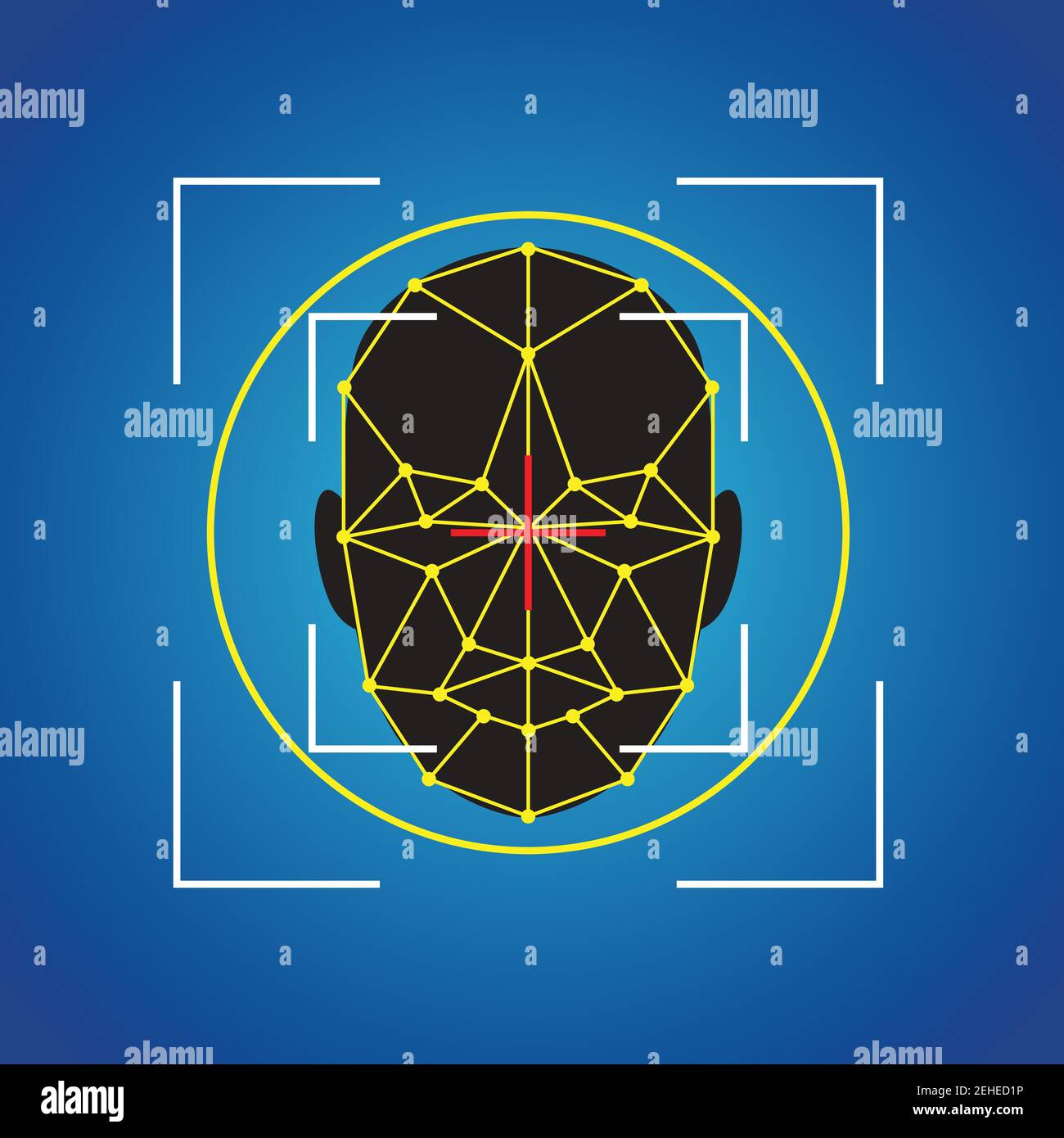 human face recognition scanning system. vector illustration Stock ...