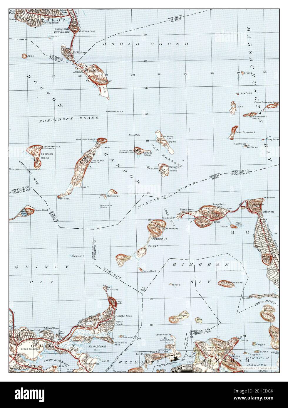 Hull, Massachusetts, map 1948, 1:25000, United States of America by ...