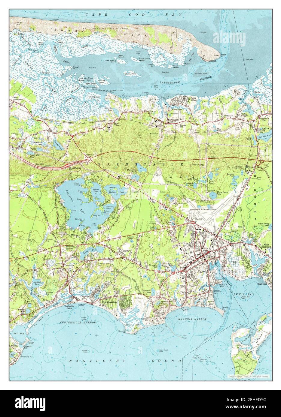 Hyannis, Massachusetts, map 1961, 1:24000, United States of America by ...