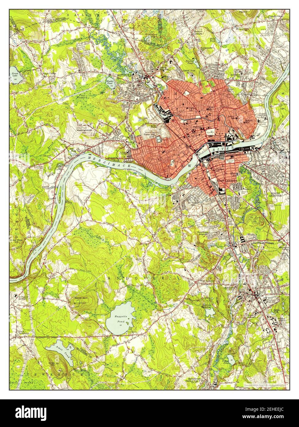 Lawrence, Massachusetts, map 1955, 1:24000, United States of America by ...
