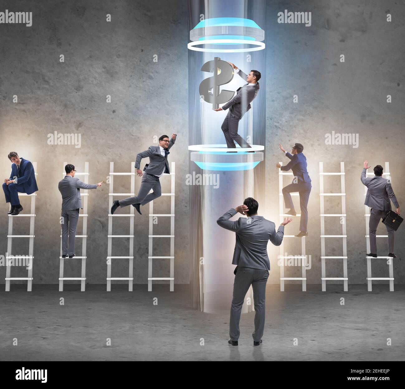 The businessman getting promotion in financial concept Stock Photo - Alamy