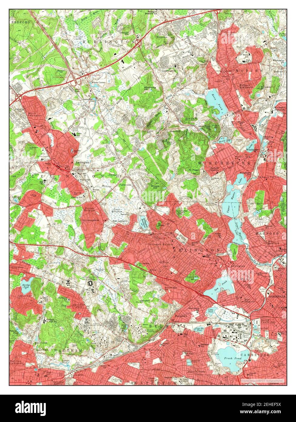 Lexington, Massachusetts, map 1956, 1:24000, United States of America ...