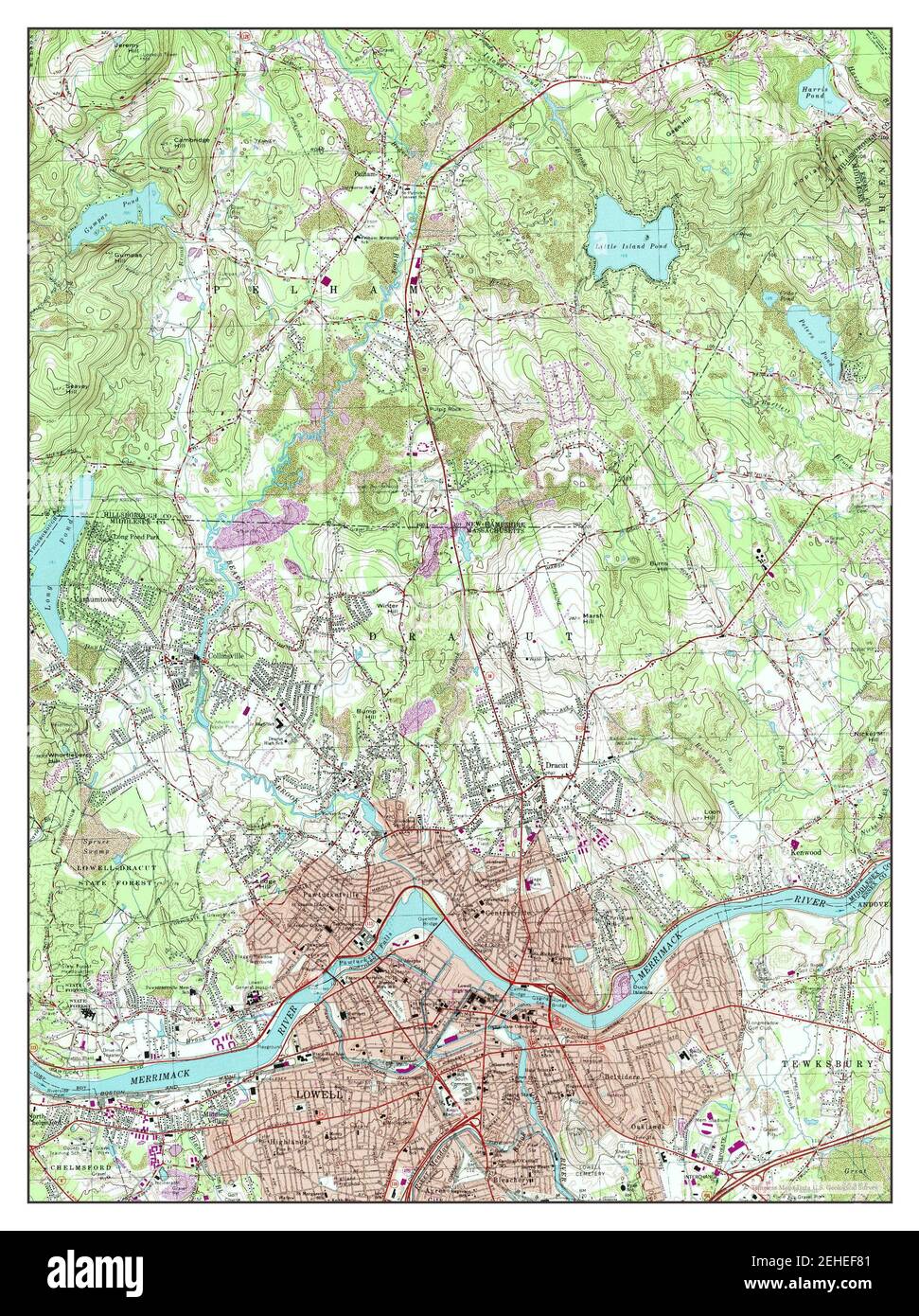 Lowell, Massachusetts, map 1969, 1:24000, United States of America by ...