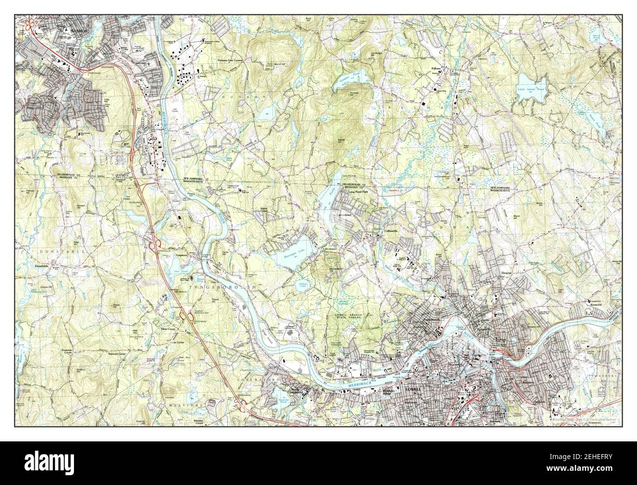 Lowell, Massachusetts, map 1987, 1:25000, United States of America by ...