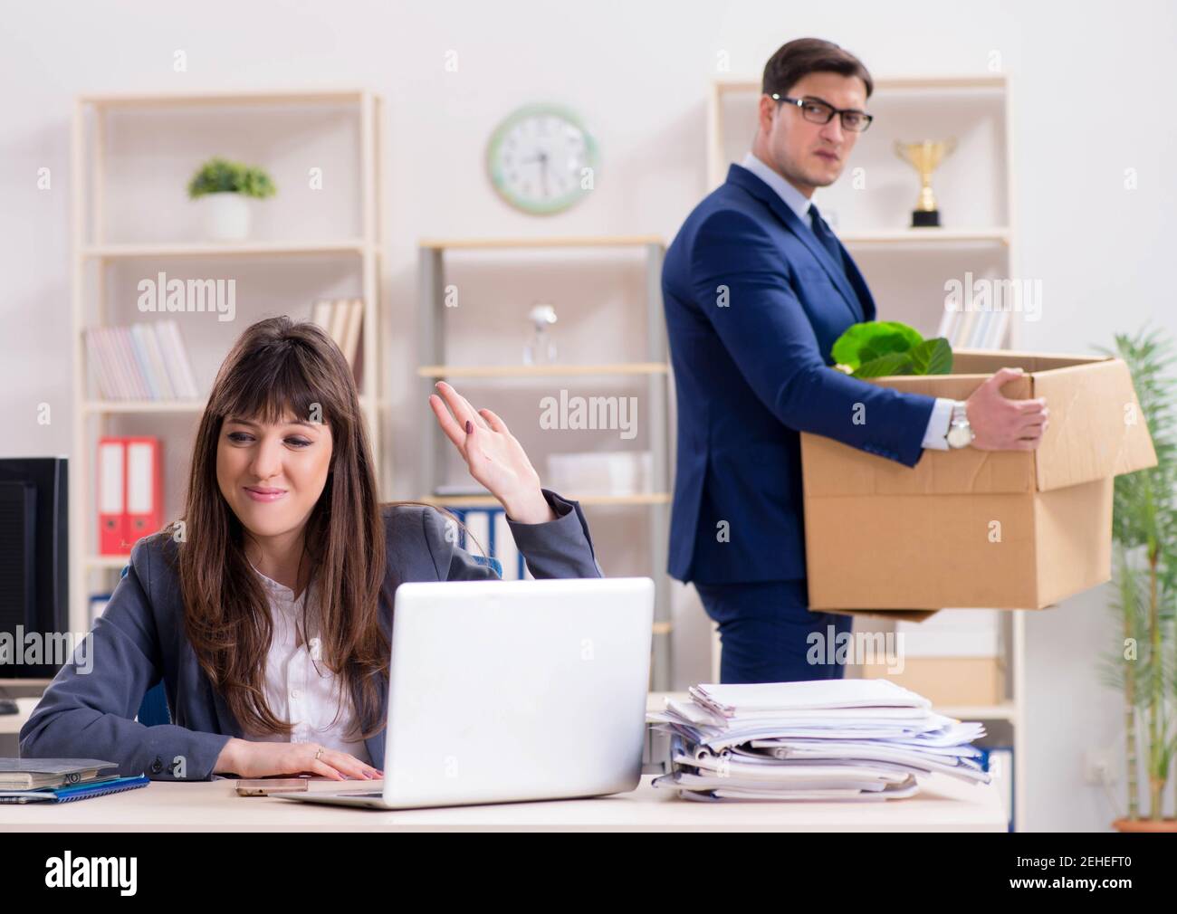 The person being fired from his work Stock Photo - Alamy