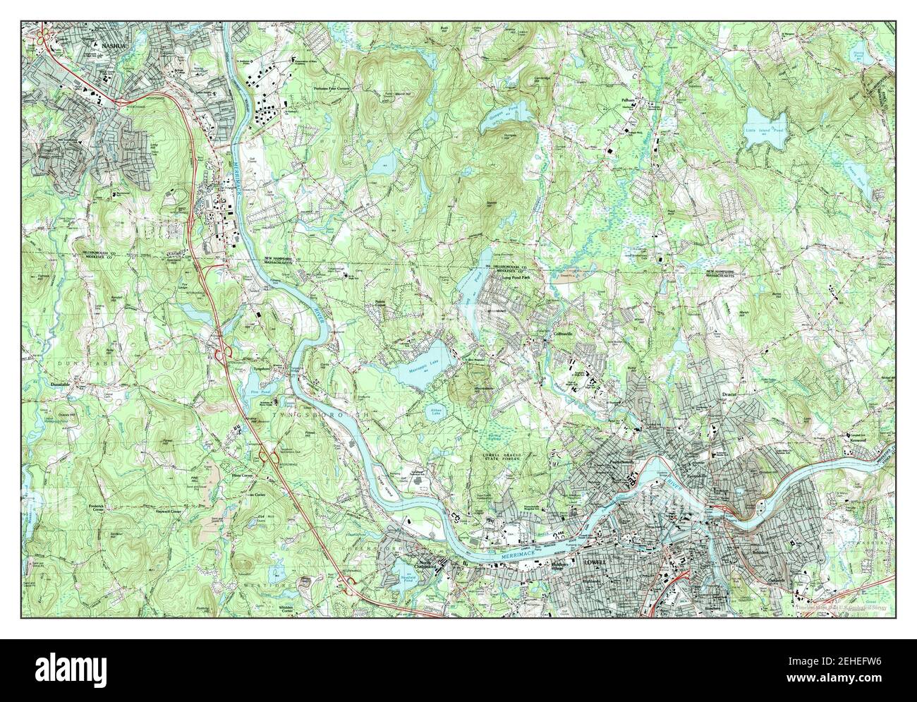 Lowell, Massachusetts, map 1987, 1:25000, United States of America by ...