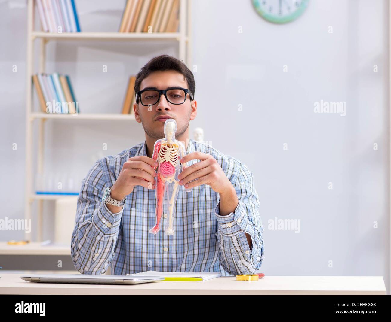 The medical student studying in classroom Stock Photo - Alamy
