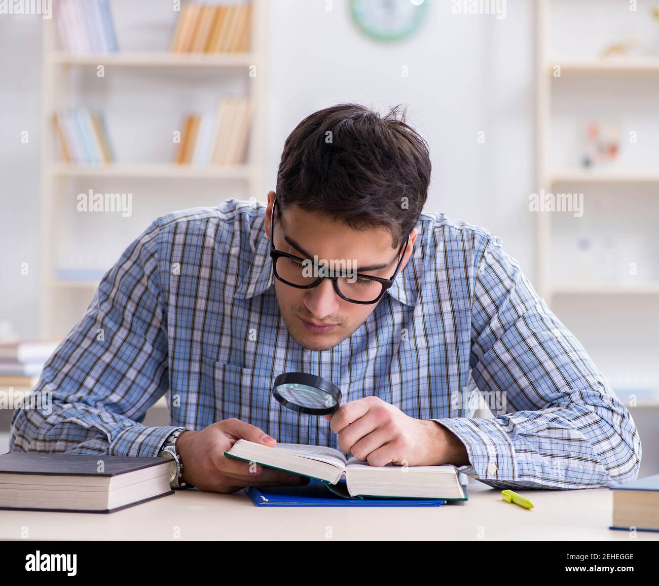 The medical student studying in classroom Stock Photo - Alamy