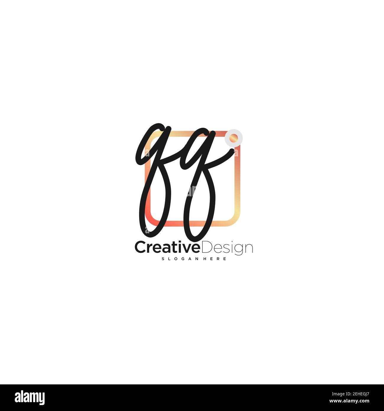 QQ Initial Letter handwriting logo hand drawn colorful box vector, logo ...
