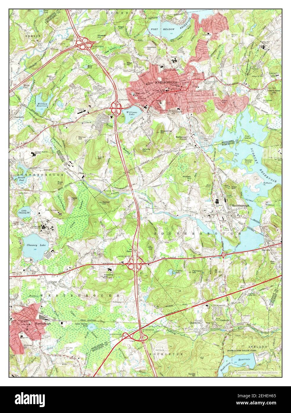 Marlborough, Massachusetts, map 1969, 1:24000, United States of America ...